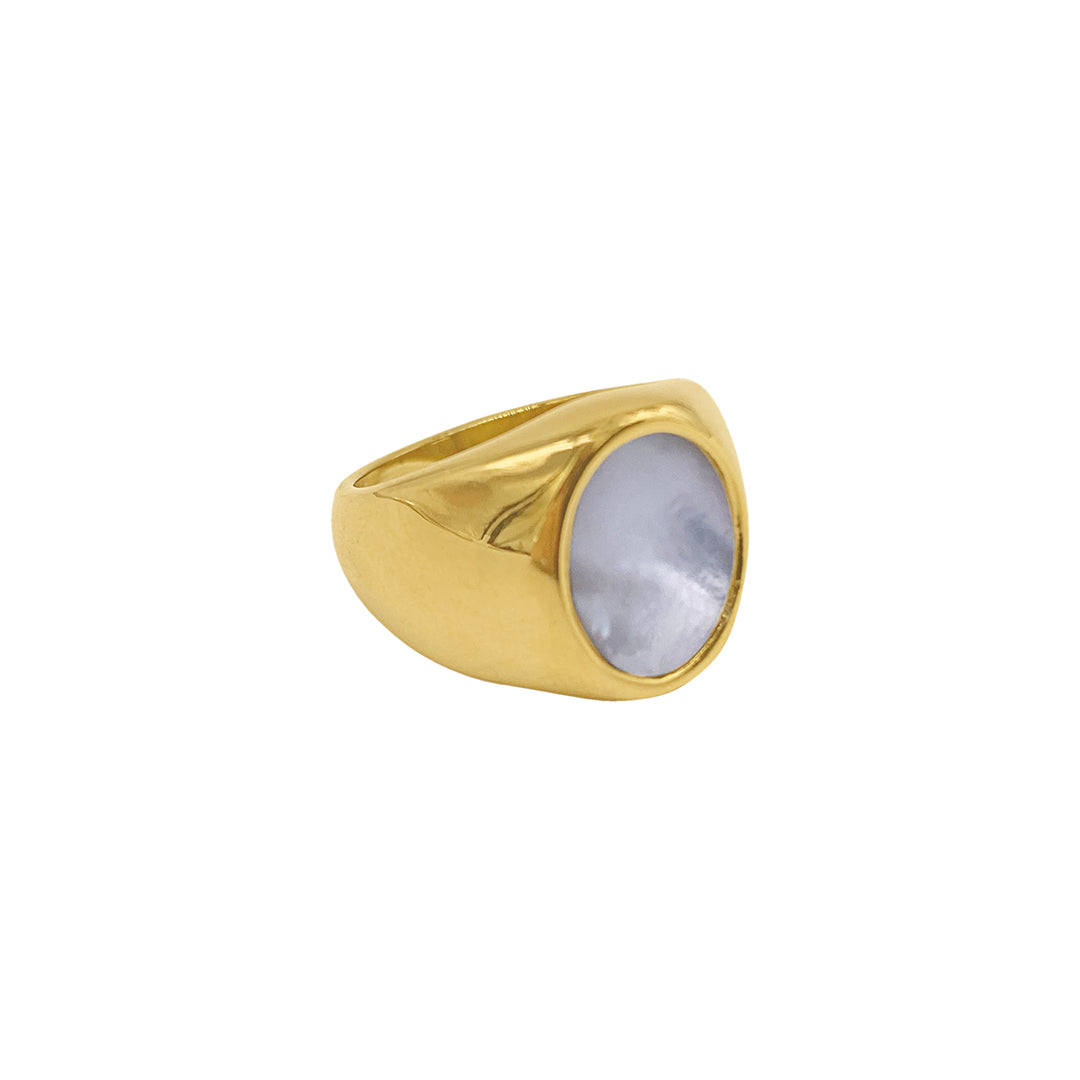 White moti gold ring store